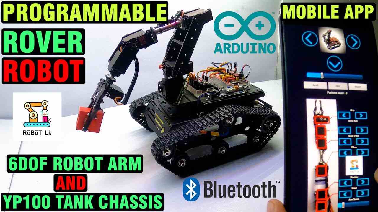 Unveiling The Bluetooth Controlled Rover Robot 6dof Arm Meets Tank Chassis